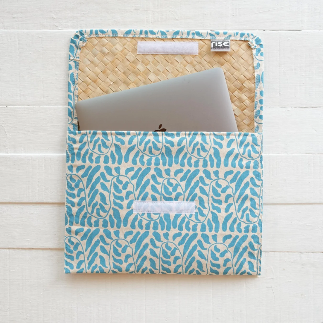 Handprinted Tropical Laptop Case – With Impact
